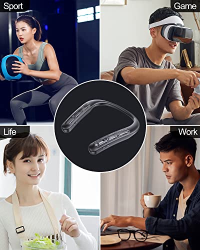 Neckband Bluetooth Speakers,BBH-939 Portable Bluetooth Speakers Wireless Wearable Speaker CVC 8.0 Noise Cancelling 3D Surround Sound Personal Sport Speaker with Mic for Home&Outdoor (Black 2023)