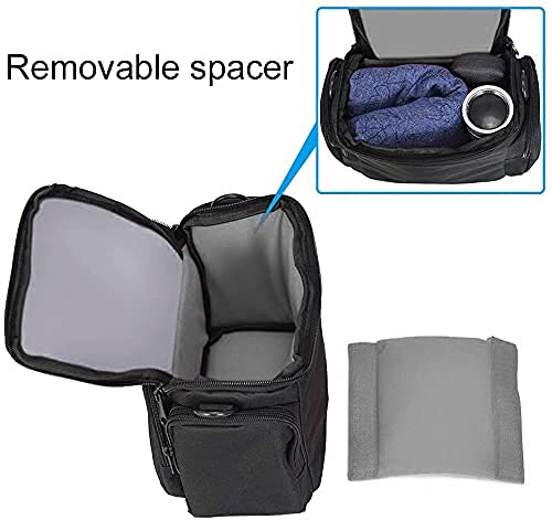 CADeN Compact Camera Shoulder Crossbody Bag Case Compatible for Nikon, Canon, Sony SLR/DSLR Mirrorless Cameras and Lenses Waterproof(1.0 S, Black)