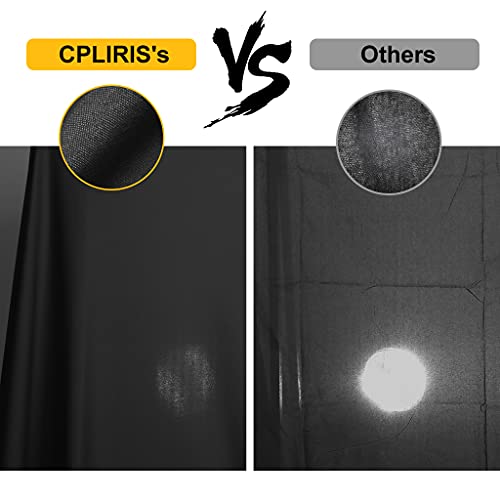 10x20ft Black Backdrop for Photography, CPLIRIS Pure Polyester Black Photo Booth Backdrop Collapsible Black Screen Curtain with 4 Spring Clamps and 4 Backdrop Clips for Photoshoot, Party and Video