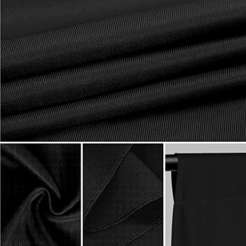 10x20ft Black Backdrop for Photography, CPLIRIS Pure Polyester Black Photo Booth Backdrop Collapsible Black Screen Curtain with 4 Spring Clamps and 4 Backdrop Clips for Photoshoot, Party and Video