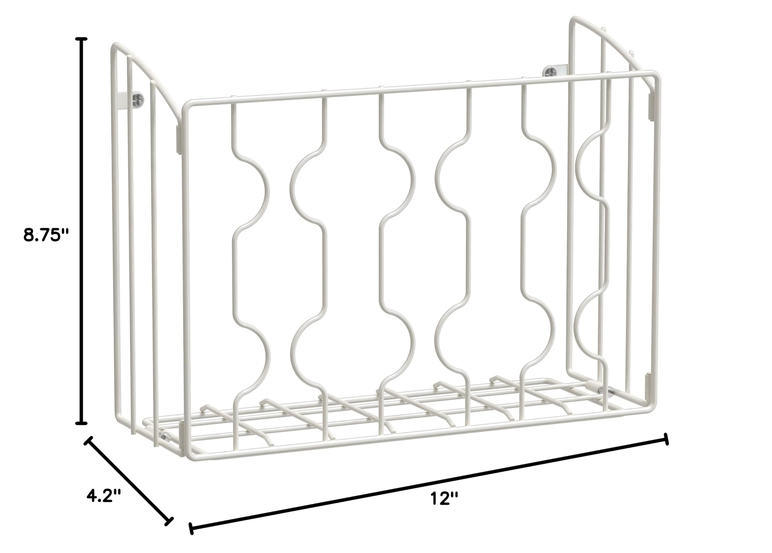SimpleHouseware Wall Door Mount Kitchen Wrap Organizer Rack, White