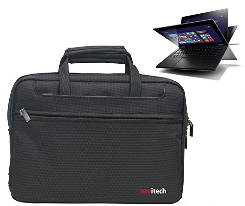Navitech Black Sleek Premium Water Resistant Shock Absorbent Carry Bag Case Compatible With Toshiba Satellite Radius 14