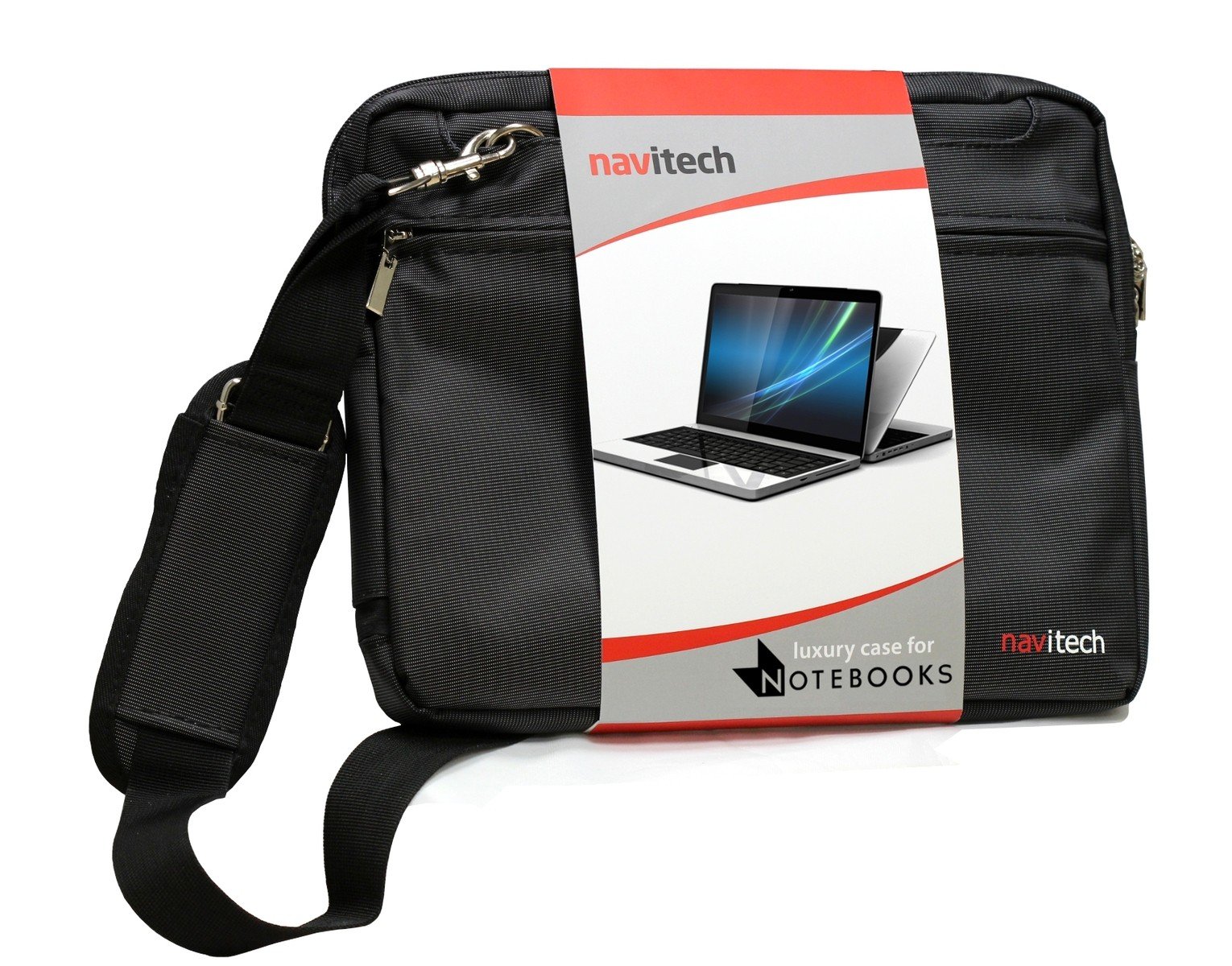 Navitech Black Sleek Premium Water Resistant Shock Absorbent Carry Bag Case Compatible With Toshiba Satellite Radius 14