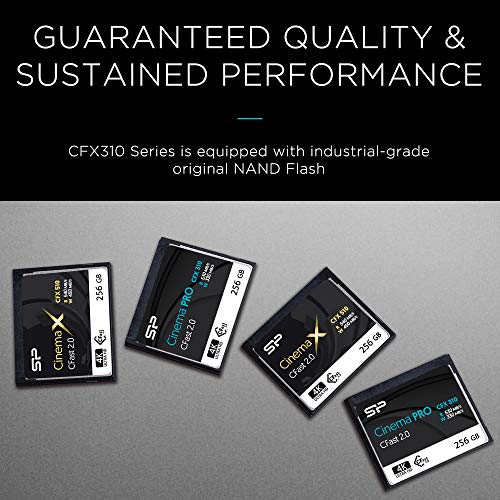 Silicon Power 128GB CFast2.0 CinemaPro CFX310 Memory Card, 3500X and up to 530MB/s Read, MLC, for Blackmagic URSA Mini, Canon XC10/1D X Mark II and More