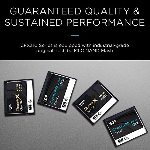 Silicon Power 128GB CFast2.0 CinemaPro CFX310 Memory Card, 3500X and up to 530MB/s Read, MLC, for Blackmagic URSA Mini, Canon XC10/1D X Mark II and More