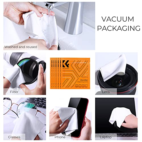 K&F Concept Professional Camera Cleaning Kit for DSLR & Mirrorless Cameras with APS-C & Full-Frame Sensor Cleaning Rods/Lens Cleaner/Gloves/Air Blower/Lens Pen Brush/Microfiber Cloths/Carrying Case