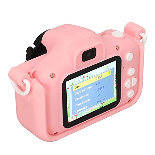 Kids Camera, Cute Lightweight Kids Digital Camera, 2in Screen Children Camera for Photo Video MP3 3‑10 Years Old Kids(Pink Without 32G Memory Card with Card Reader)