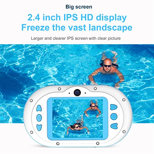 MEENE Children Digital Camera 8MP Kids Waterproof Camera with Front and Rear Dual Cameras HD Screen One-Click Photo/Video Self-Timer