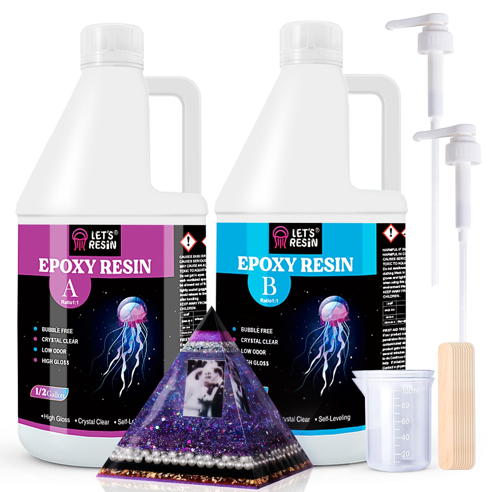 LET'S RESIN Epoxy Resin Kit,1 Gallon Bubble Free & Crystal Clear Epoxy Resin, Table Top Epoxy Resin for Coating, Casting, DIY, Bar Top, River Tables, Resin Art, Wood