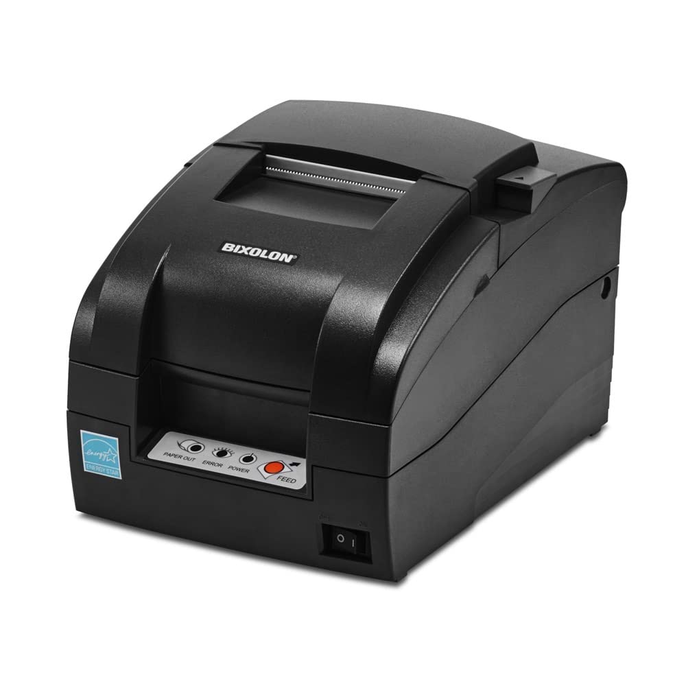BIXOLON Receipt Printer - Two-Color (Monochrome) - dot-Matrix - Roll (3.01 in) - 80 x 144 dpi - 9 pin - up to 5.1 Lines/sec - USB 2.0, Serial - Tear bar - Dark Gray