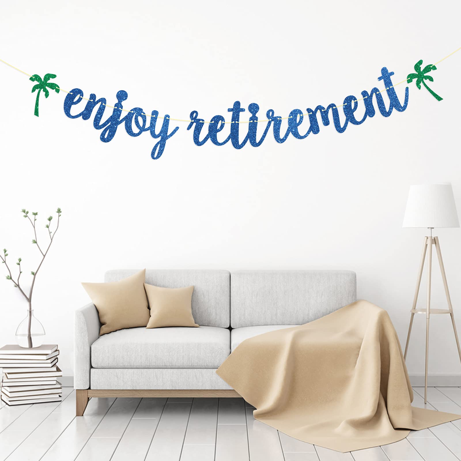 Dill-Dall Enjoy Retirement Banner, Retirement/Farewell Party Decorations, Retired AF Sign, Retirement Decor for Men or Women (Royal Blue)