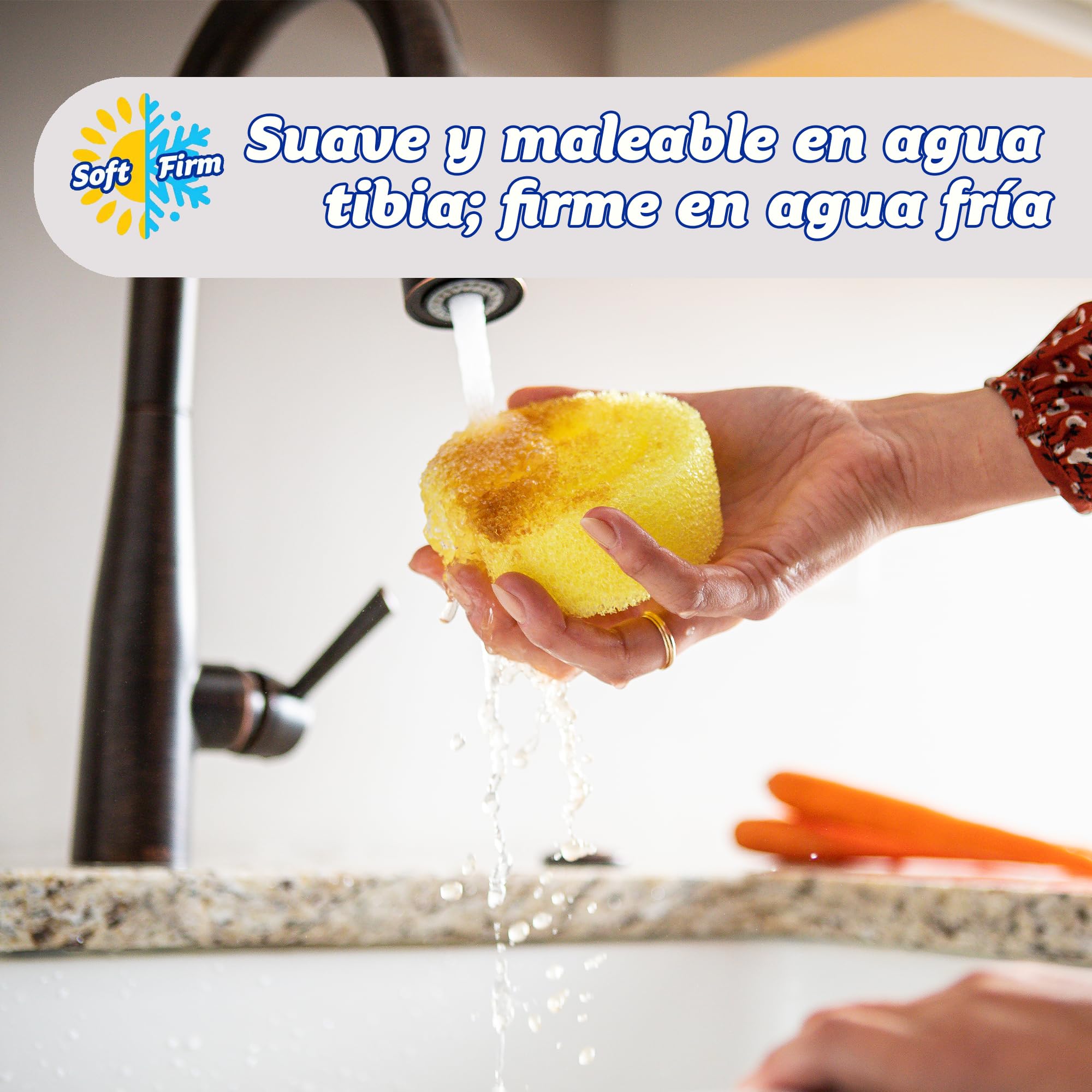 Original Scrub Daddy Sponge - Scratch Free Scrubber for Dishes and Home, Odor Resistant, Soft in Warm Water, Firm in Cold, Deep Cleaning Kitchen and Bathroom, Multi-use, Dishwasher Safe, 4ct