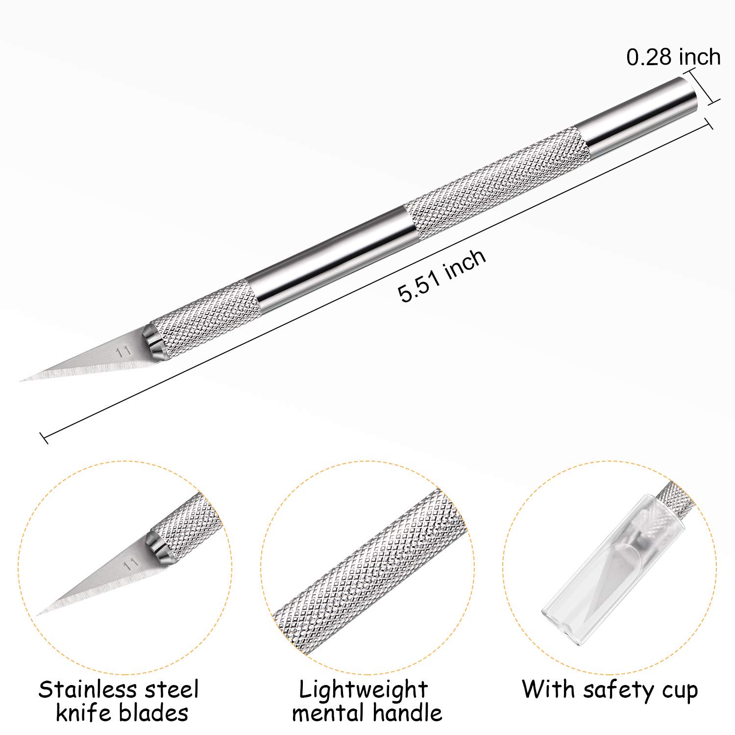 15 Packs Hobby Knife Precision Knife Set, Stainless Steel Precision Cutter Refill Craft Knife for Phone Repair, Art, Hobby, Scrapbooking, Stencil (Silver)