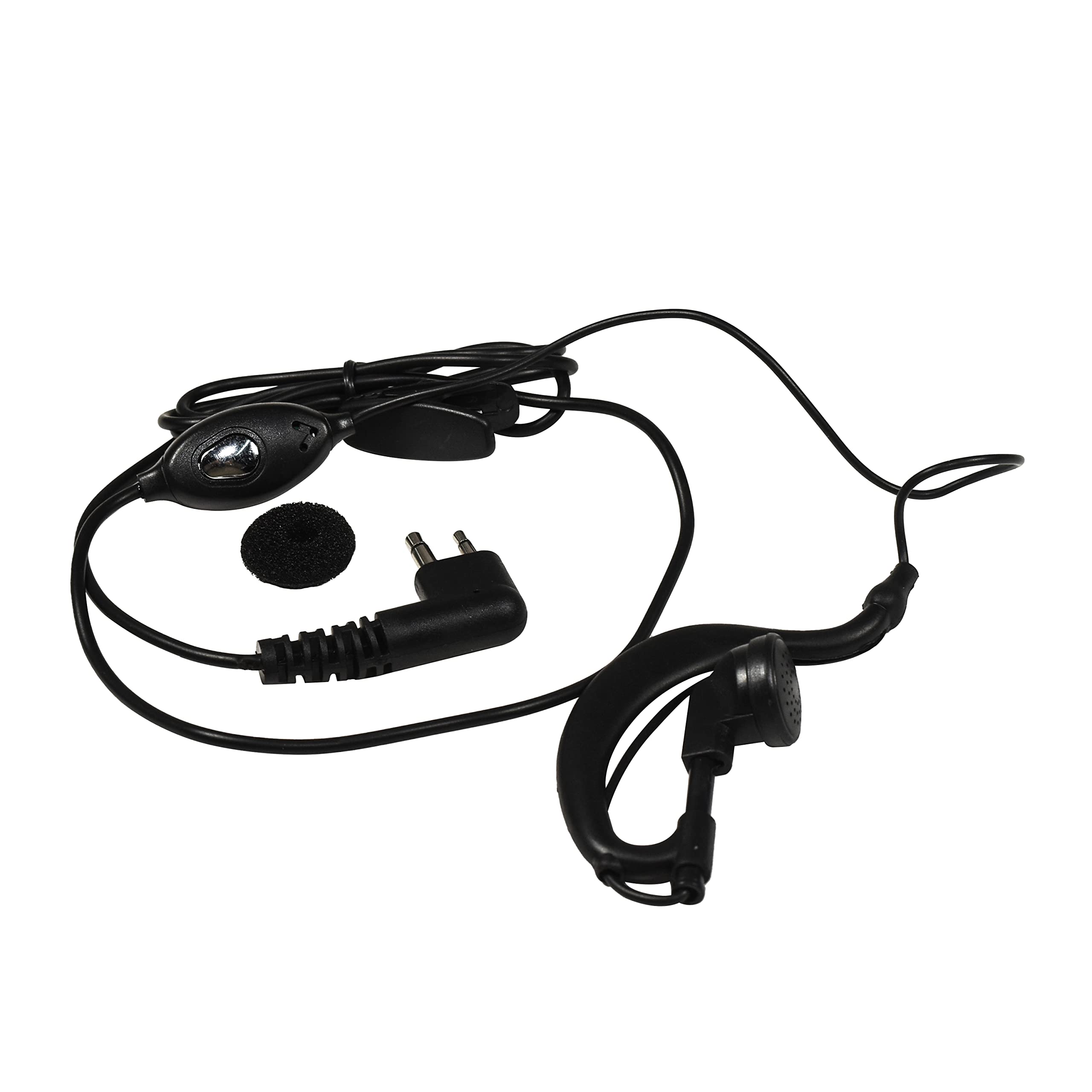 HQRP 2-Pin External Ear Loop Headset w/PTT Microphone Compatible with Motorola RDV-5100, RDV-2020, RDU-2020, RDU-2080D, RDU-4100, RDU-4160D, RDV-2080D, RDV-5100 Sun Meter