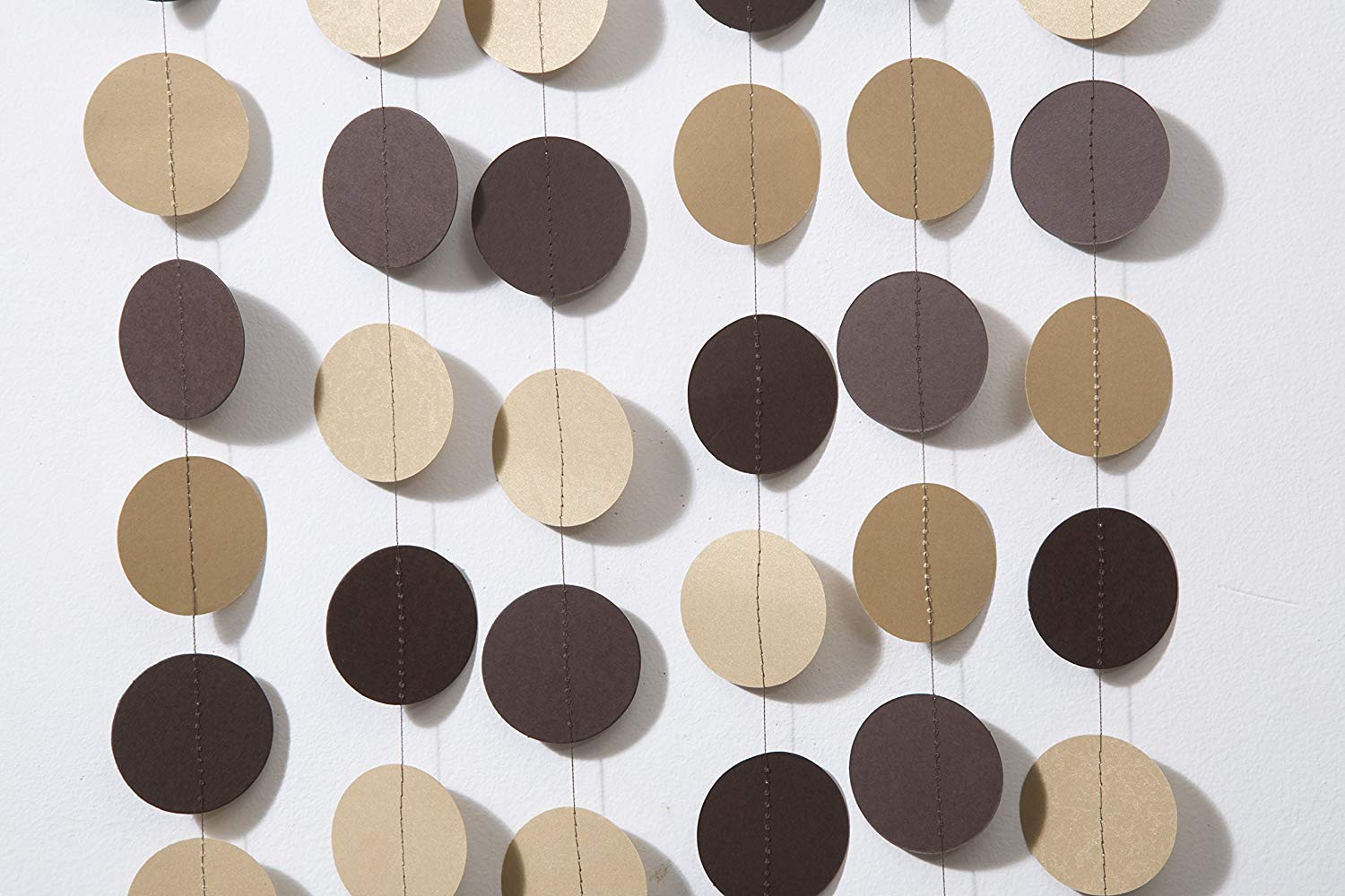 Boston Creative Company Kraft & Brown Garland Brown Party Decor Paper Garland Rustic Wedding Garland Birthday Party Decor Circle Garland