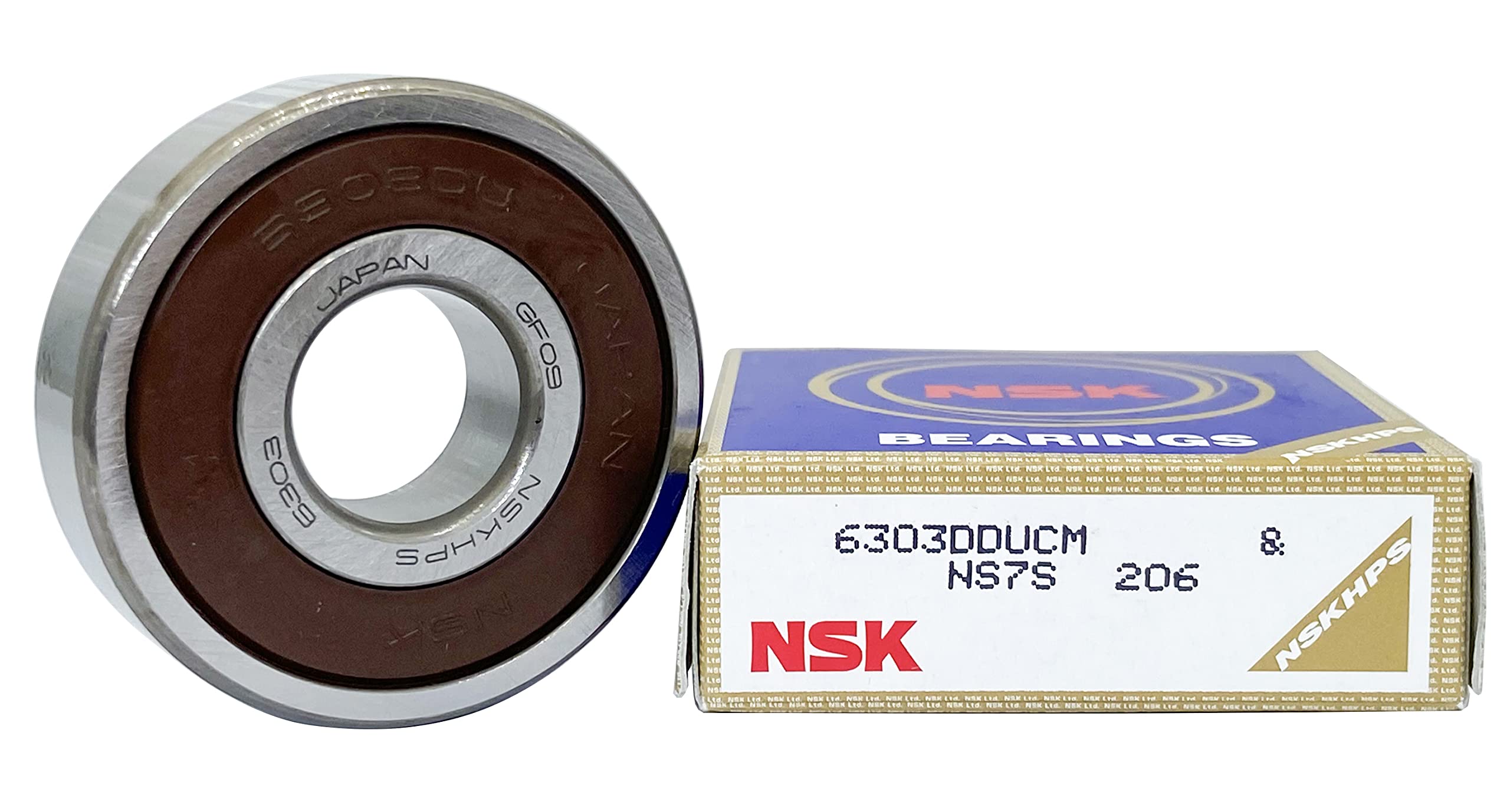 (2 Pack) NSK 6303-2RS 6303DDU Made in Japan 17X47X14MM Pressed Steel Cage Deep Groove Ball Bearings