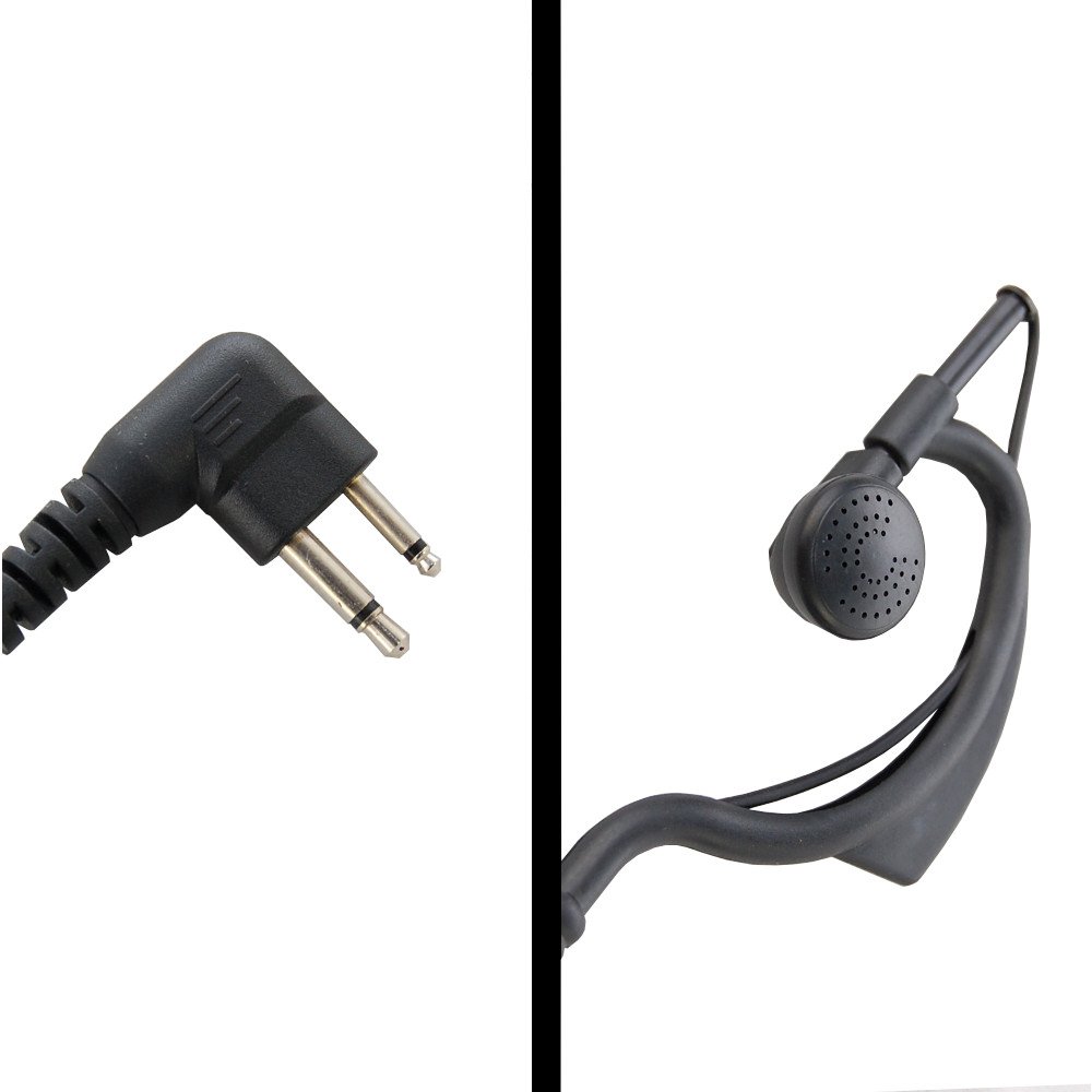 4X HQRP 2-Pin External Ear Loop Headset w/PTT Microphone Compatible with Motorola RDV-5100, RDV-2020, RDU-2020, RDU-2080, RDU-2080D, RDV-2080DD, RDU-4100, RDU-4160, RDU-4160D, RDV-2080D, RDV-5100