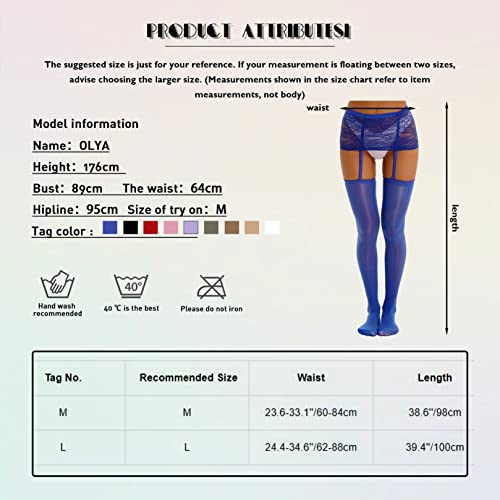 zdhoor Women's Sexy Lingerie Sheer Mesh Lace Tulle Micro Skirts with Suspender Garter Belt Stockings Pink Medium