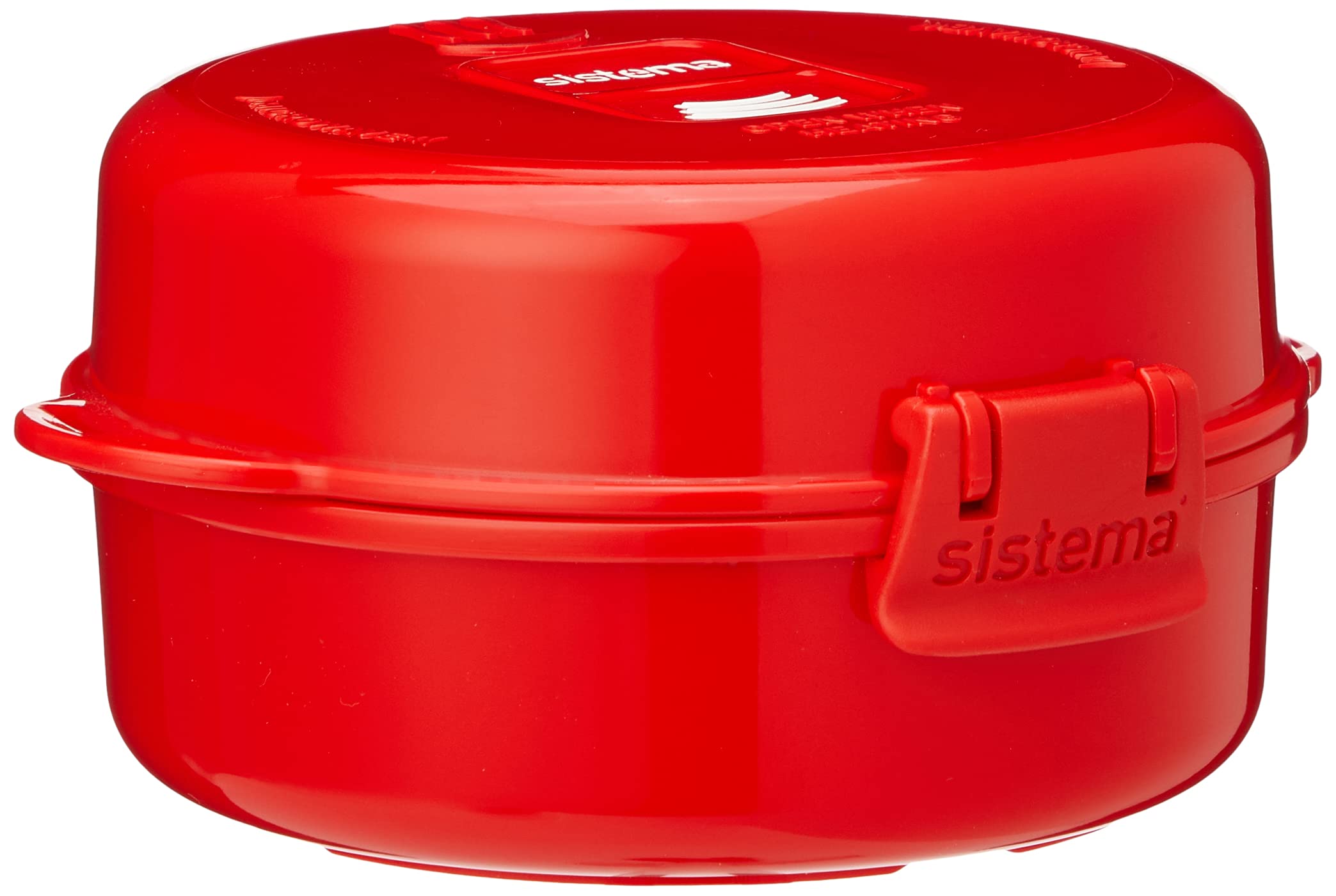 Sistema Microwave Egg Cooker and Poacher with Steam Release Vent, Dishwasher Safe, 9.16-Ounce, Red