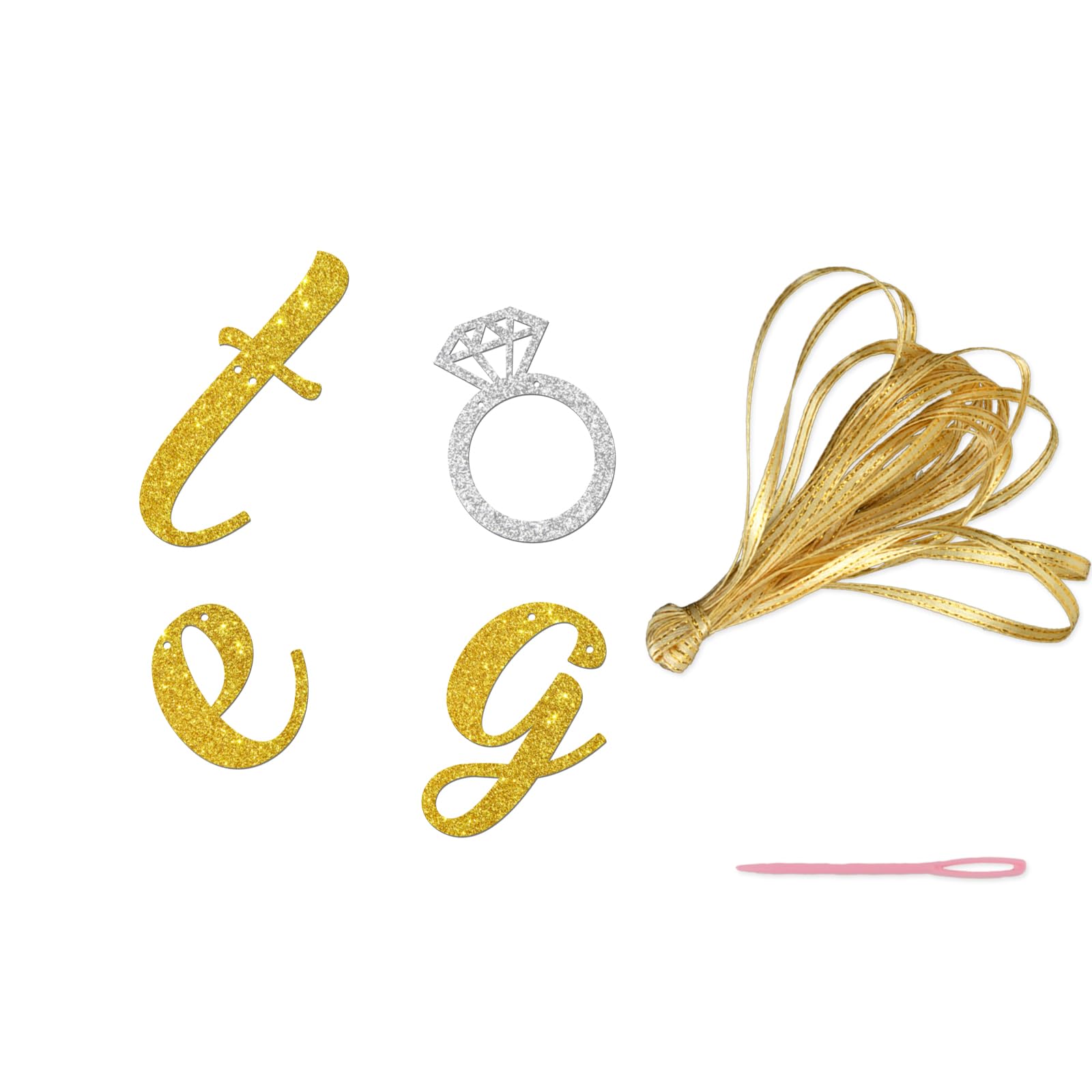 Gold Glitter Last Fling Before The Ring Banner - Bachelorette Party Decoration - Bachelorette Party Photo Props