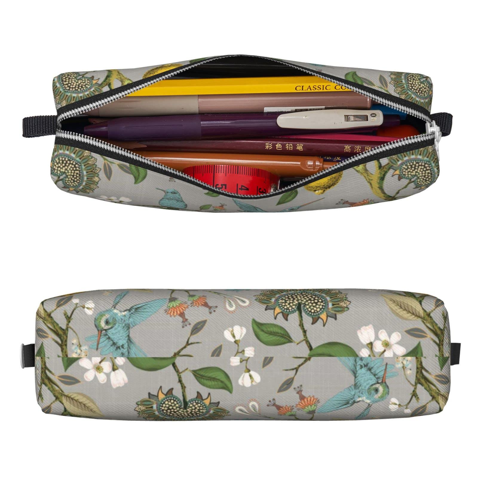 Lemon Tree Bird Pencil Case Pen Pouch Simple Carrying Box for Women Adult With Smooth Zipper Durable Lightweight for Office Organizer Storage Bag