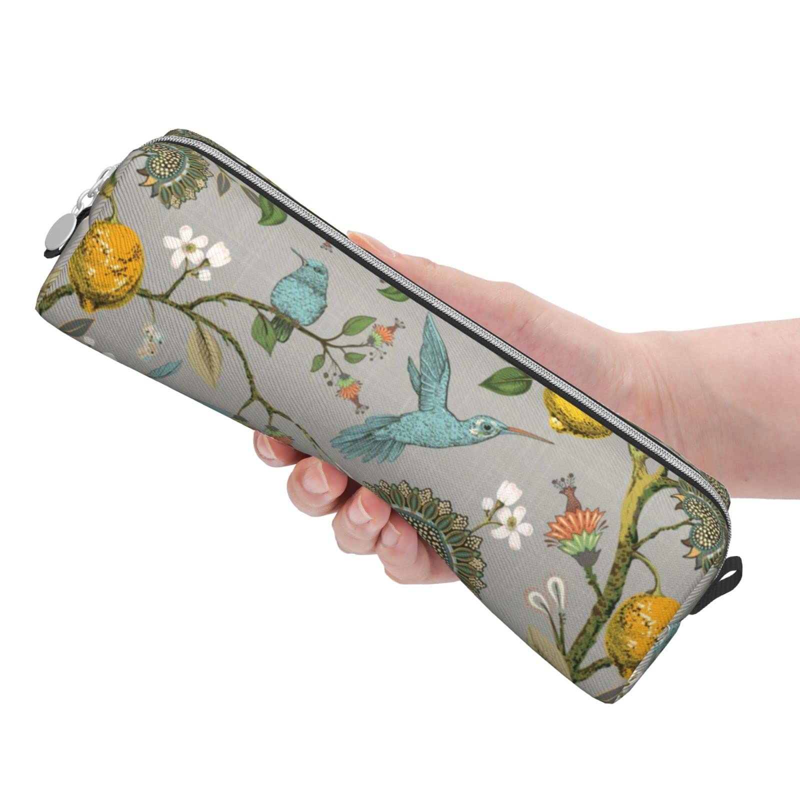 Lemon Tree Bird Pencil Case Pen Pouch Simple Carrying Box for Women Adult With Smooth Zipper Durable Lightweight for Office Organizer Storage Bag