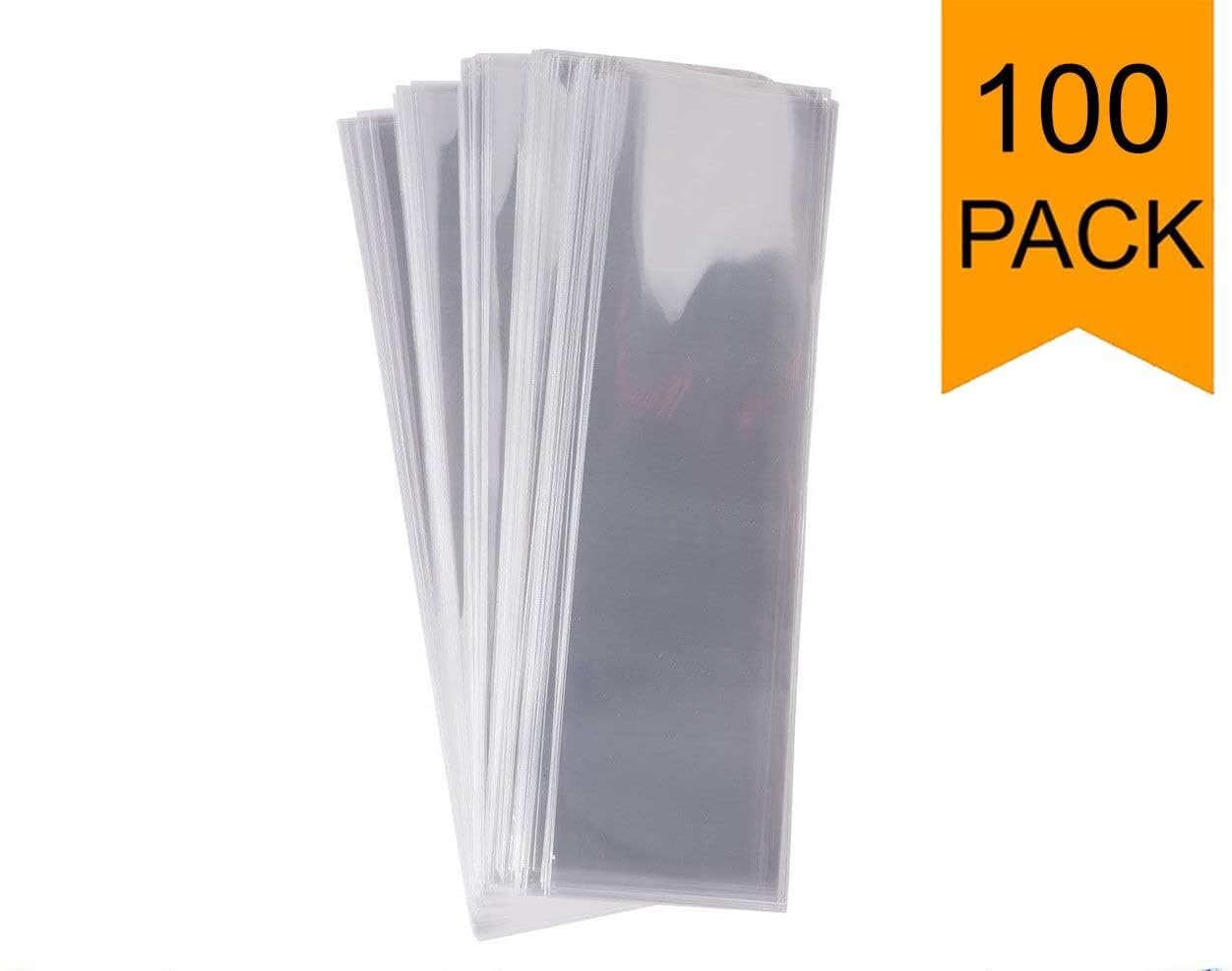Golden Leaf Pack of 100 Clear Cello/Cellophane Bags, 2 X 10-Inch (5x25.4cm). Perfect Pretzel Bag or long treats