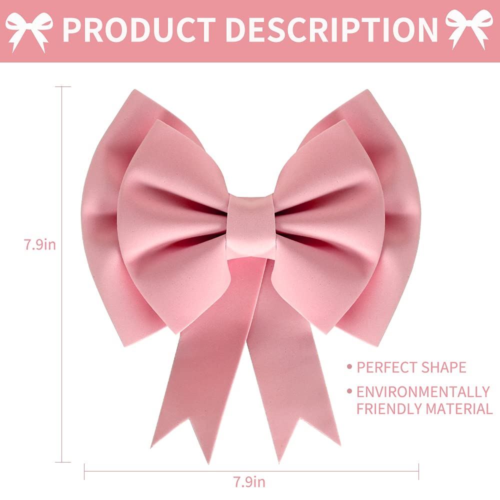 TONIFUL 8 inch Pink Bow 3D Wrapping Bows No Assembly for Wreath Valentine s Day Gift Wrapping Cake Box Basket Decoration Floral Crafts Packaging Wedding Birthday Party Garden Decoration