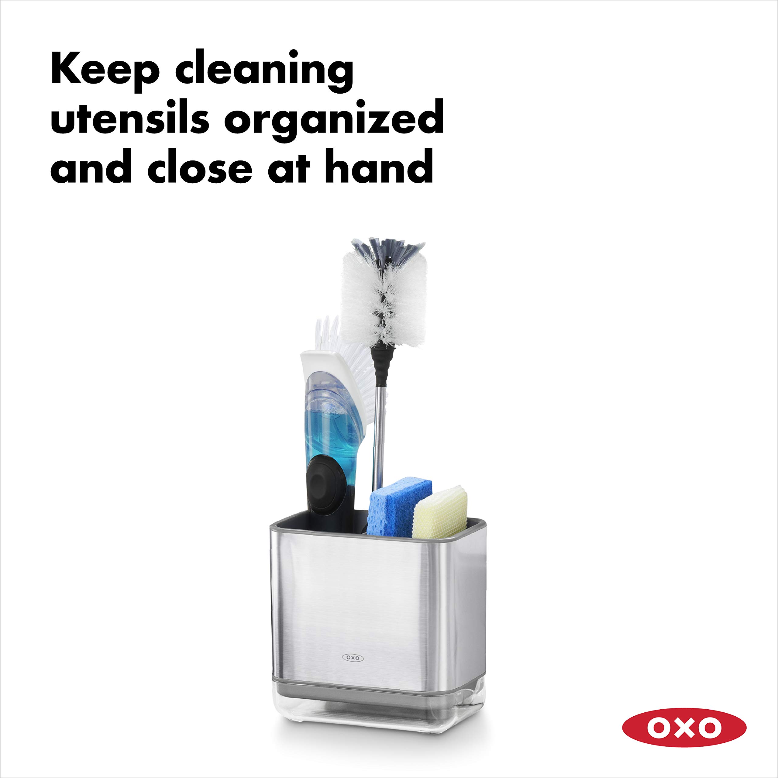 OXO Good Grips SimplyTear Paper Towel HolderĀ - Stainless Steel & Stainless Steel Good Grips Sinkware Caddy, One Size