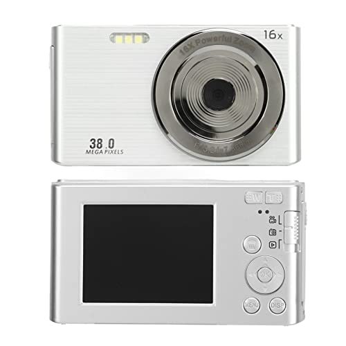 Digital Camera, 1080P 38MP 2.4 Inch LCD Screen Kids Camera with 16X Digital Zoom, Compact Portable Point and Shoot Camera Small Rechargeable Camera for Teens Students Boys Girls