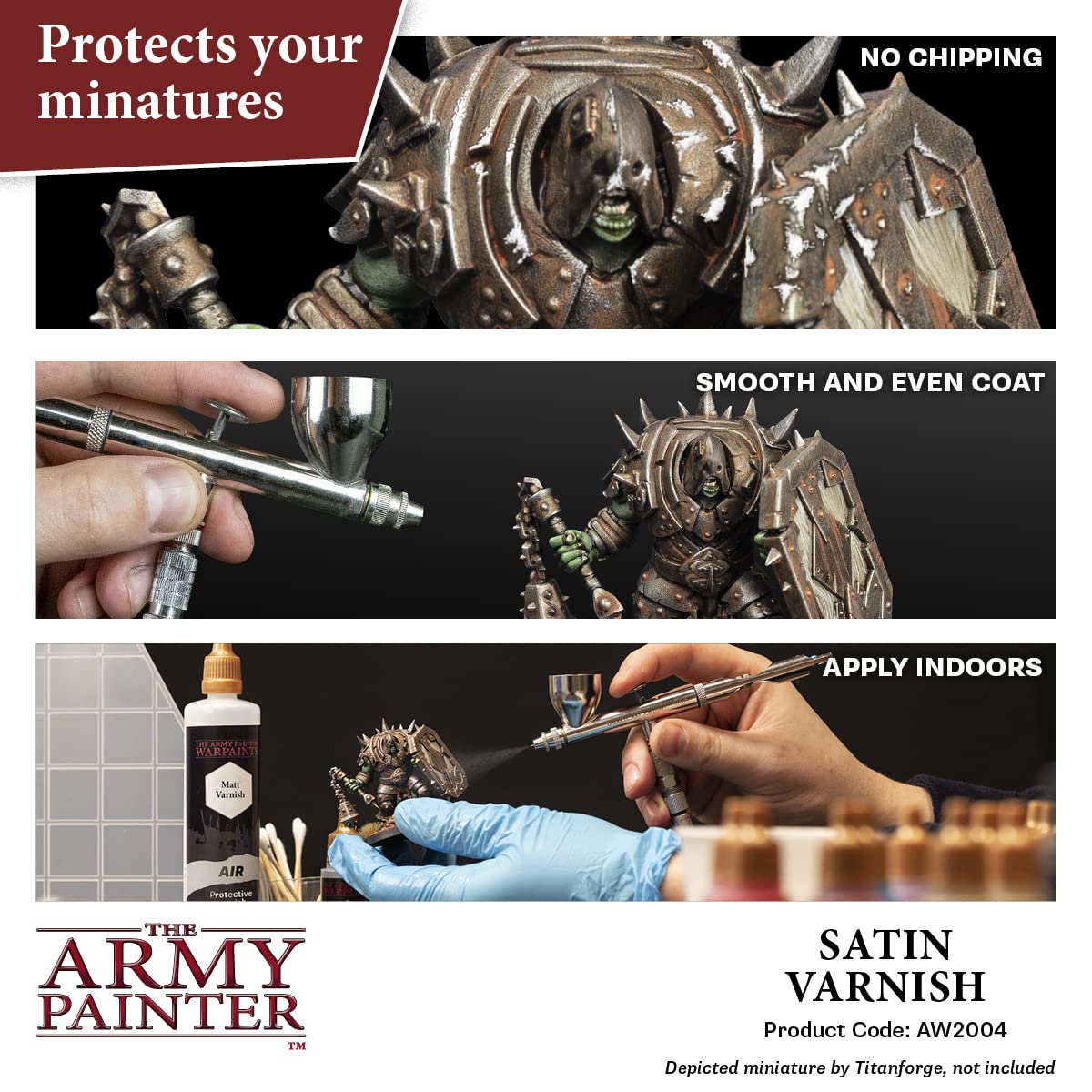 The Army Painter Warpaints Air Airbrush Satin Varnish 18ml Acrylic Paint for Airbrush, Wargaming and Modelling