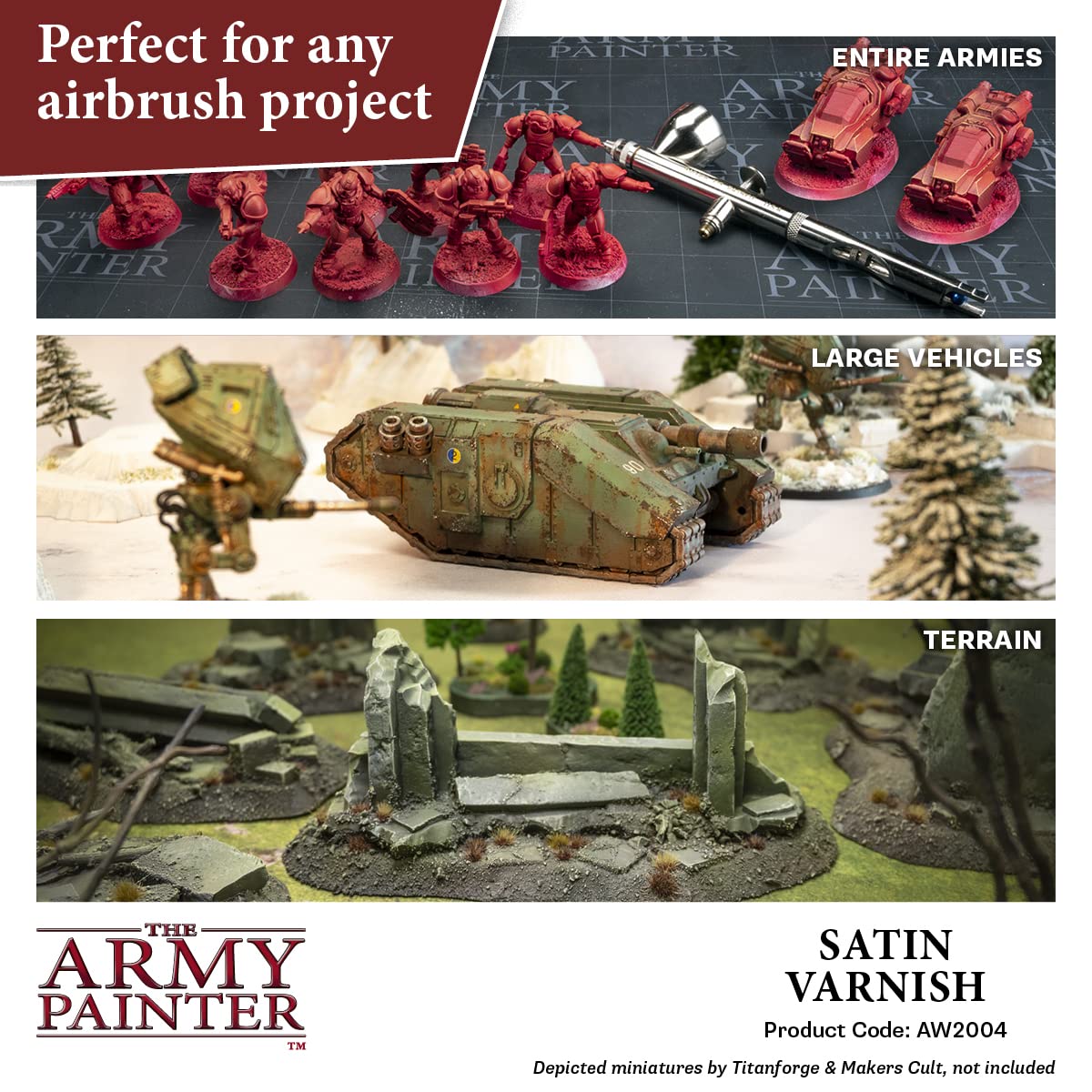 The Army Painter Warpaints Air Airbrush Satin Varnish 18ml Acrylic Paint for Airbrush, Wargaming and Modelling