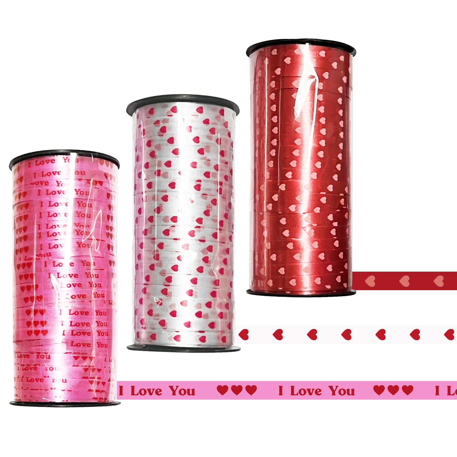 Valentineās Day Heart Ribbon Decorations ā Valentines V-Day Balloon Gift Roll Wrapping Party Supplies