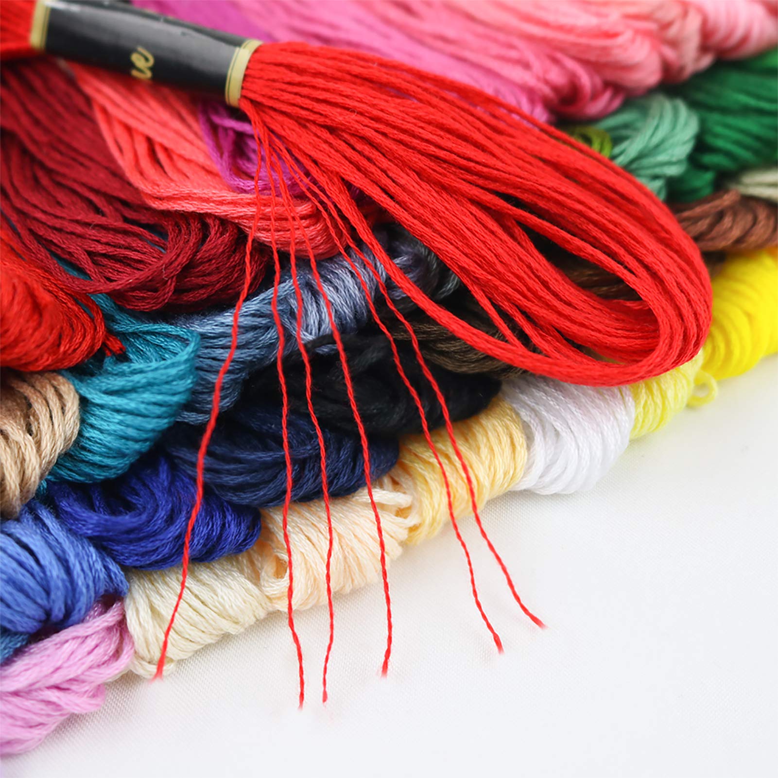 Similane Embroidery Floss 50 Skeins Cross Stitch Thread Rainbow Color Friendship Bracelets Floss Crafts Floss with 12 Pcs Floss Bobbins and 1 Pcs Needle-Threading Tool