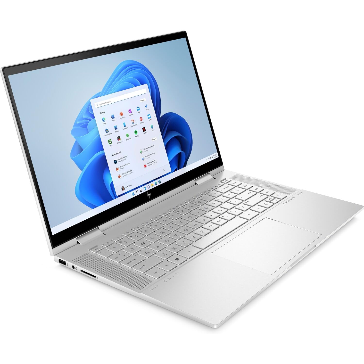 HP Envy x360 2-in-1 Laptop 15-EW0013DX 15.6" FHD Touchscreen, Intel Core i5-1235U, 8GB DDR4 RAM, 256GB SSD Storage, Windows 11 Home, Natural Silver (Renewed)