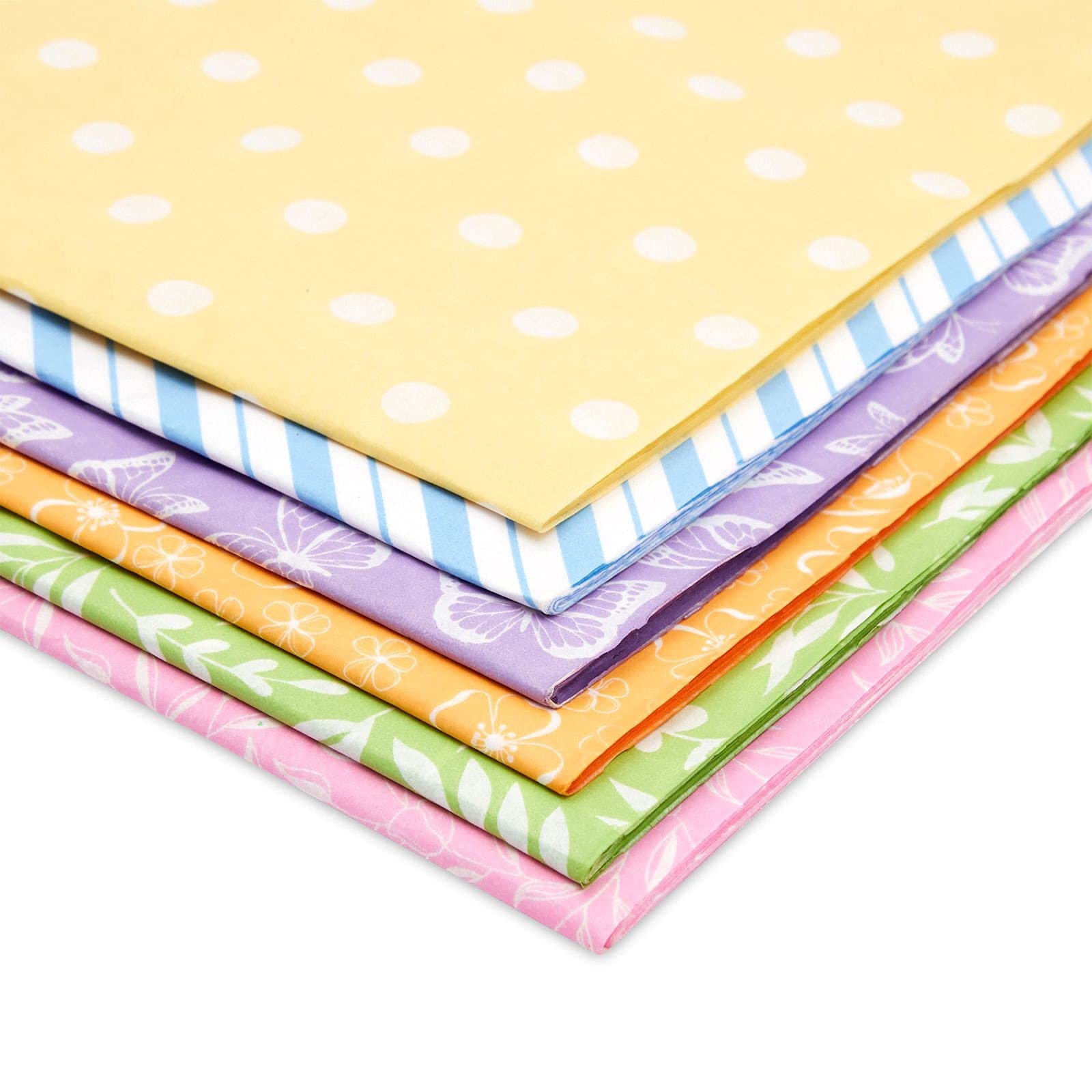 Decorative Tissue Paper for Gift Wrapping, 6 Printed Patterns (14x20 in, 120 Sheets)