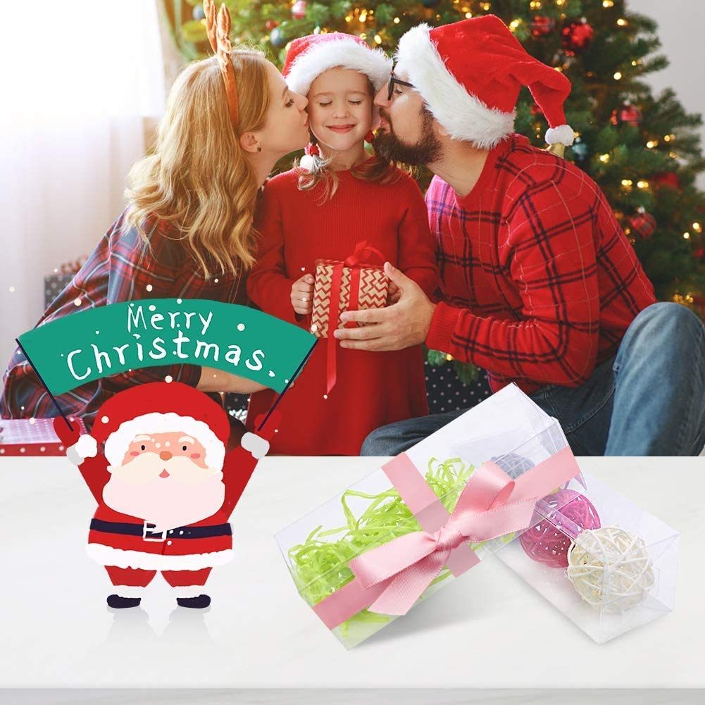 YOZATIA 12PCS Transparent Boxes 4 x 4 x 8 inch, Candy Box, Clear Favor Boxes Gift Boxes for Wedding, Party and Baby Shower Favors