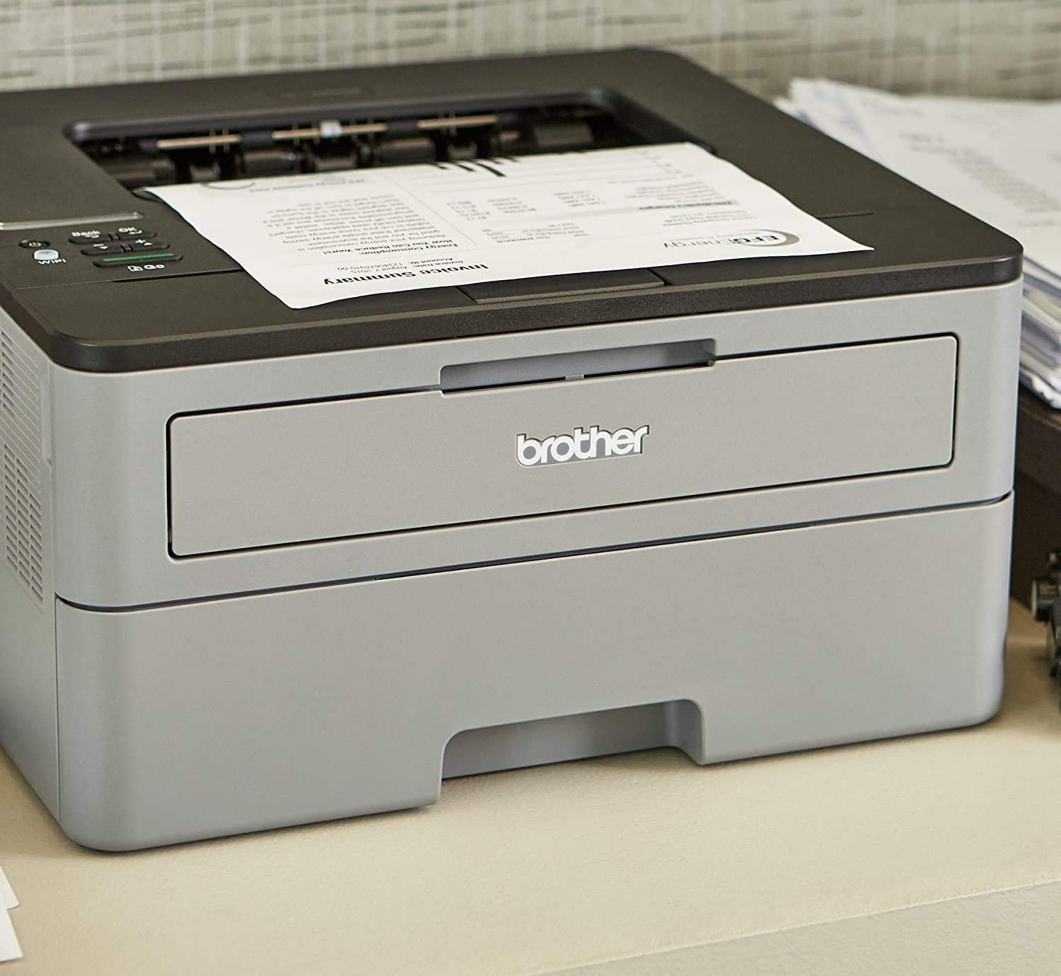 Brother HL-L23 50DW Compact Monochrome Laser Printer, Duplex Two-Sided Printing, Wireless Printing, Durlyfish USB Printer Cable