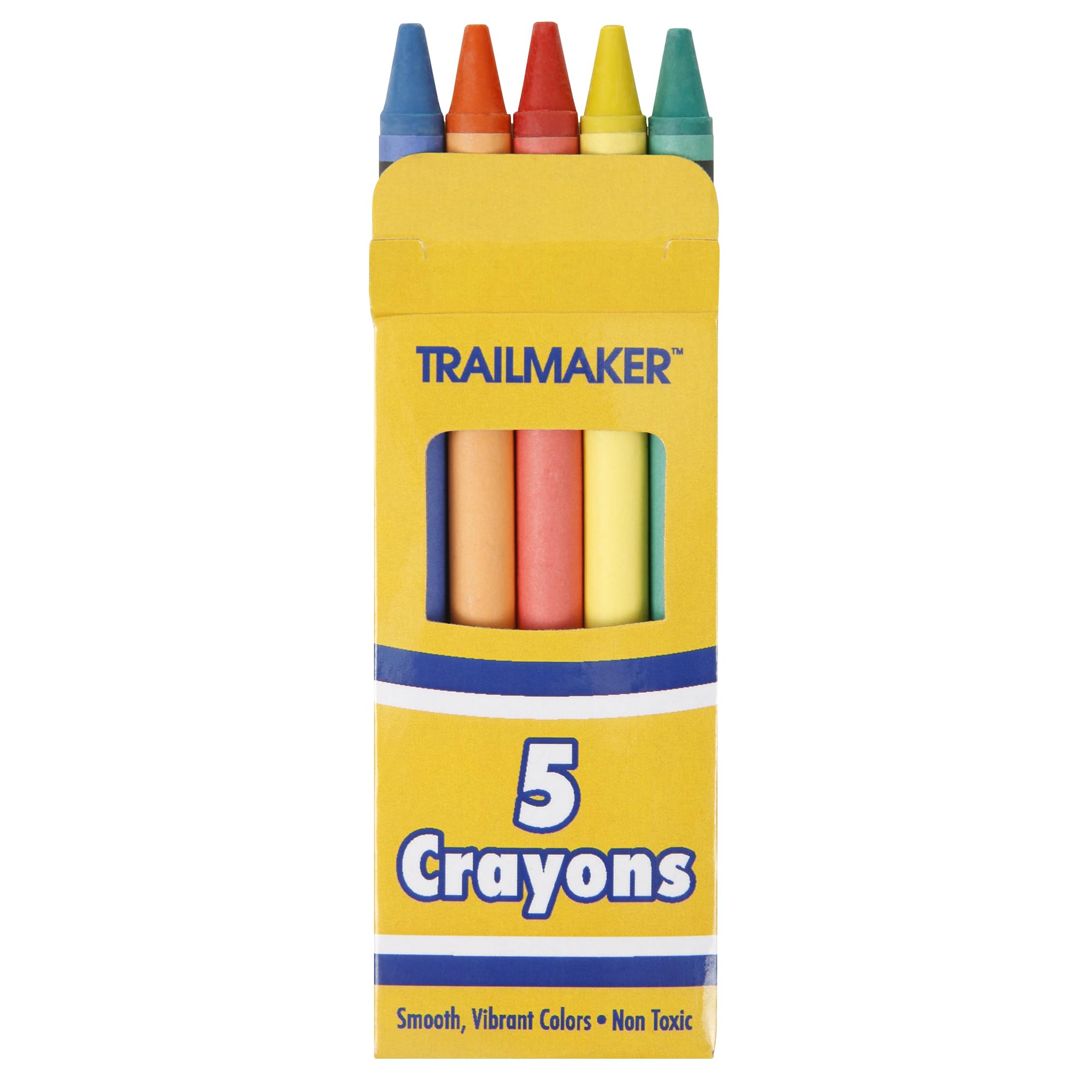 Trail maker Wholesale Bright Wax Coloring Crayons in Bulk 24 Pack, 5 Per Box in Assorted Bundle Art Sets (24 Pack)
