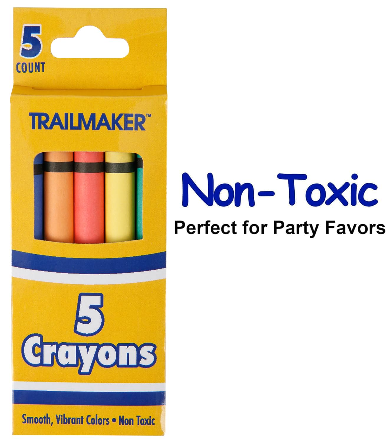 Trail maker Wholesale Bright Wax Coloring Crayons in Bulk 24 Pack, 5 Per Box in Assorted Bundle Art Sets (24 Pack)