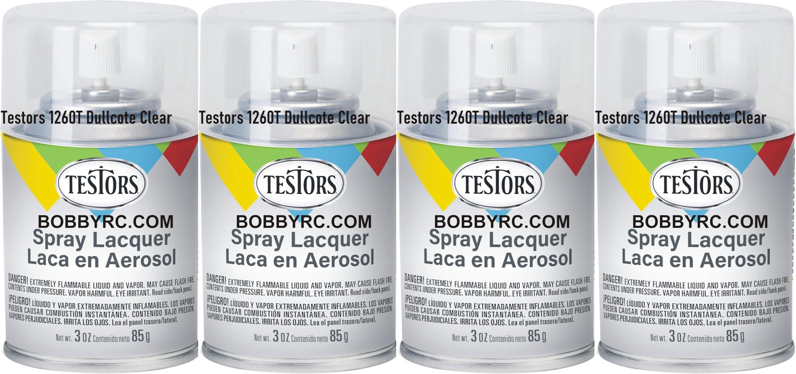 4 Pack of the Testors Dullcote Spray Lacquer 3oz