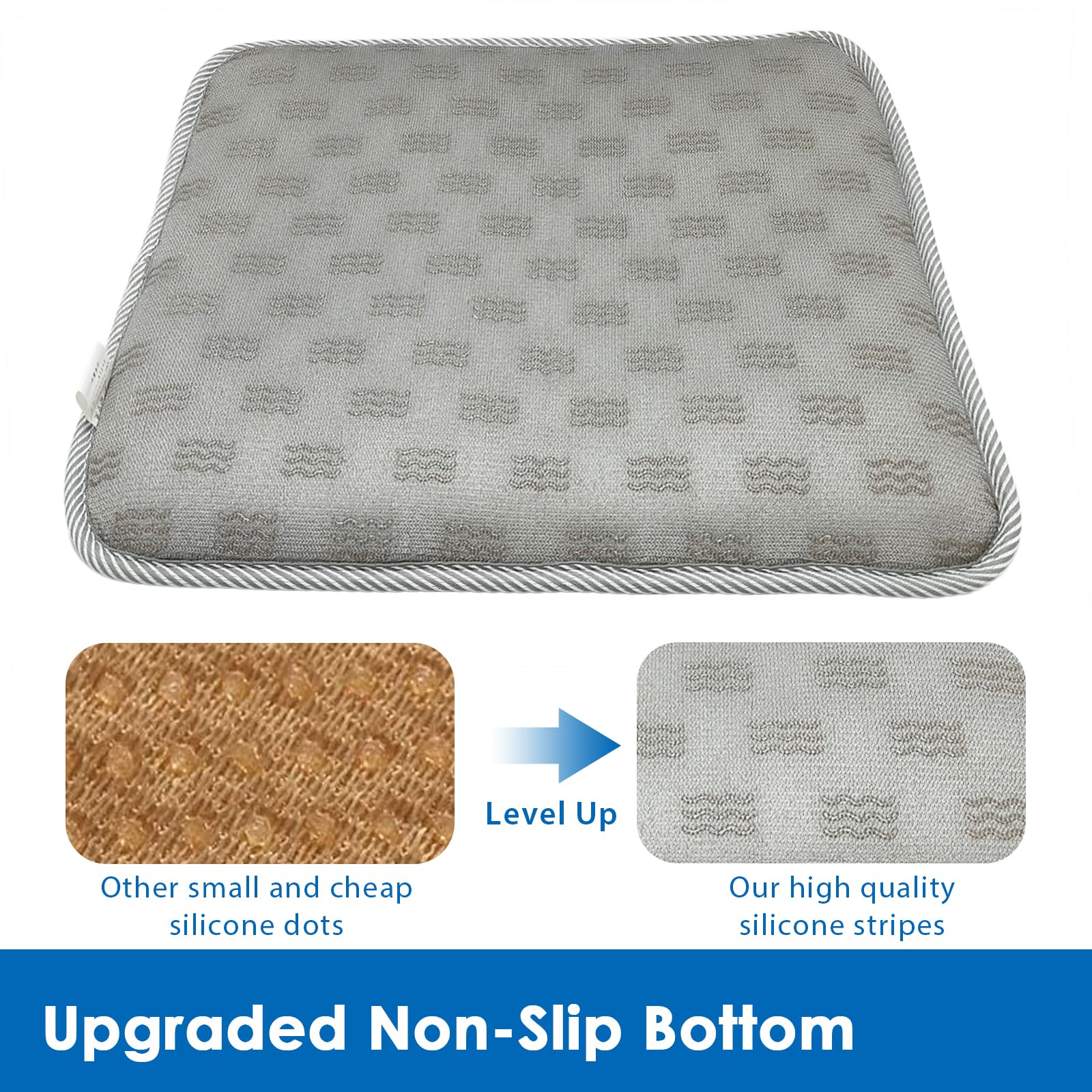 AEROiVi Office Chair Cushion, Non-Slip Car Seat Cushion with 3D Airmesh Pad Easy to Wash Breathable for Long Sitting for Relief and Comfort Square