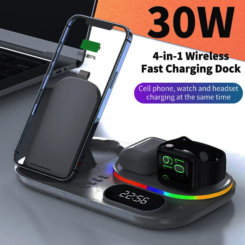 SUPERLIT 3-in-1 Fast Wireless Charger for Phone, Watch and Earbuds
