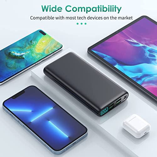 Portable Charger 38800mAh,LCD Display Power Bank,4 USB Outputs Battery Pack Backup, Dual Input USB-C Phone Charging Compatible with iPhone 13 Pro Max/13 Mini/12,Android Samsung Galaxy/Pixel/Nexus/iPad
