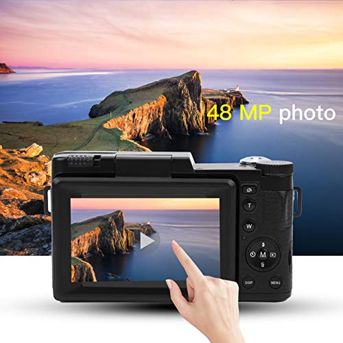 Digital Camera, 3 inch Digital HD Camera, Home Digital Camera, 2.7K 48MP 180 Degree Rotation Micro Single Camera for Windows and for OS X System.