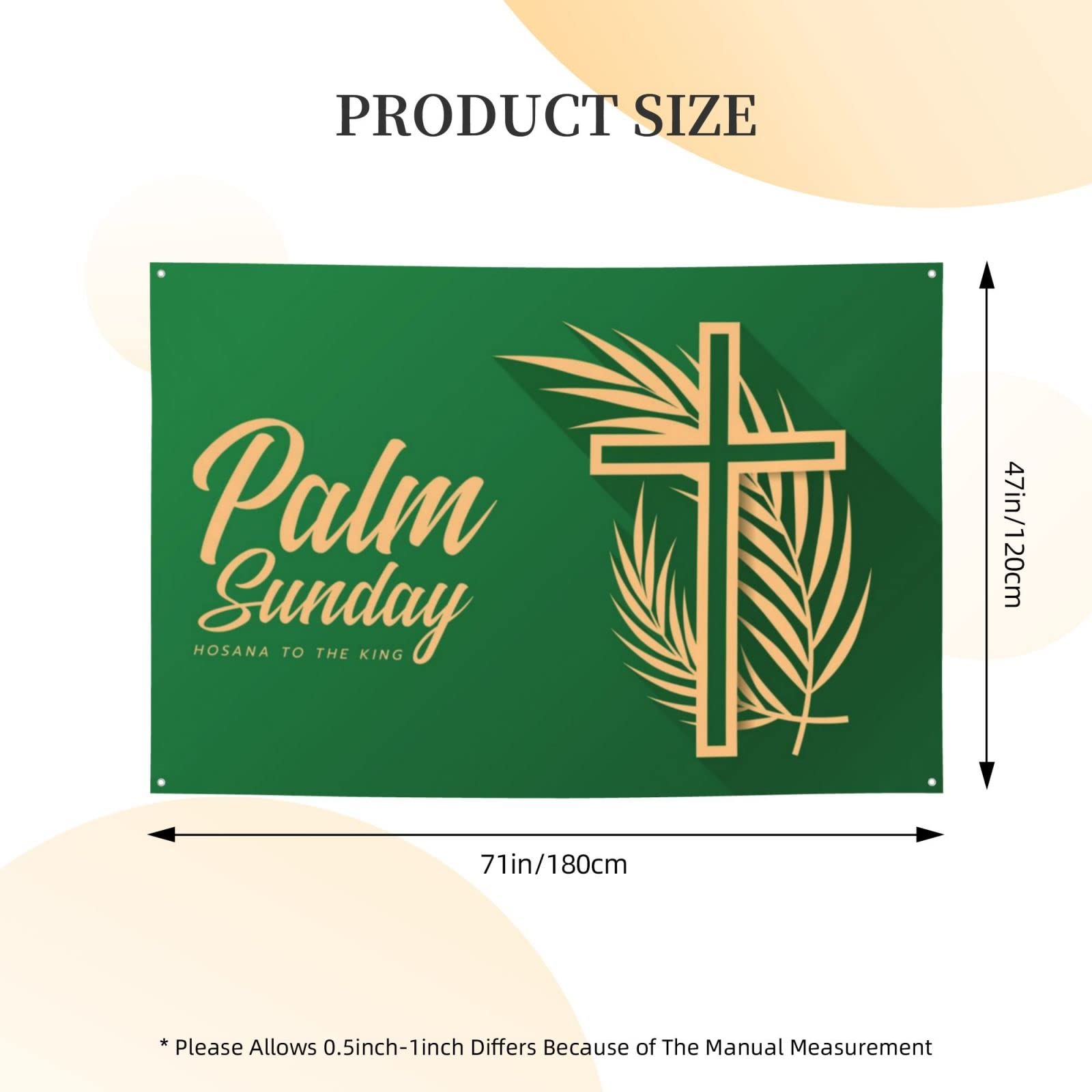 Palm Sunday 2023 Backdrop Banner Decorations Hanging Backdrop Decoration for Festival Party Hanging Decoration 47 × 71inch