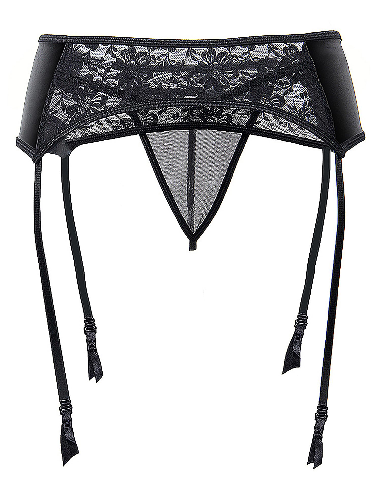 comeondear Women Plus Size Garter Belt Set with G-string Lace Panties Lingerie
