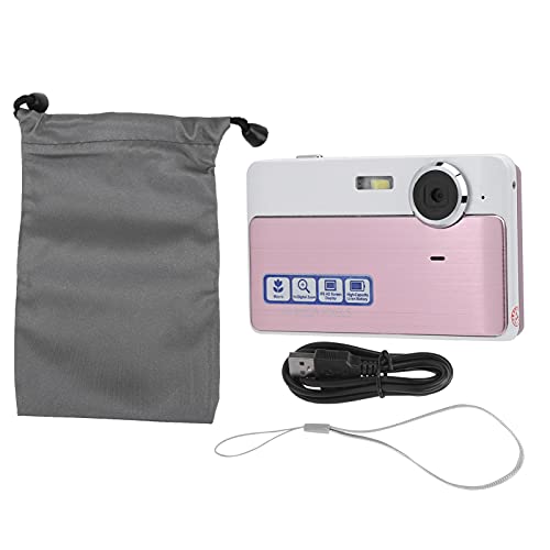 Digital Cameras for Photography, 40MP Vlogging Camera 16X Digital Zoom, Compact Pocket Camera with 2.4 Inch IPS Screen, Portable Camera for Teens Students Seniors (Pink)