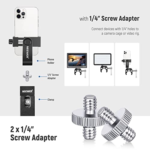 NEEWER 8 PCs Hot Shoe Mount Adapter Kit, Including Triple Cold Shoe Mount, 1/4β Screw Adapter, Flash Stand Bracket, and Hot Shoe Cover for DSLR Camera, LED Light, Microphone, Light Stand, Monitor