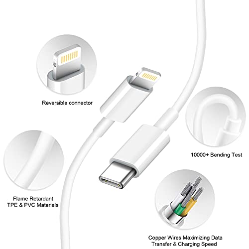 iPhone 14 13 12 11 Super Fast Charger [Apple MFi Certified ]High Speed Charger 20W PD USB-C Wall Charger 6FT Cables Compatible with iPhone 14/14 Pro/14 Pro Max/14 Plus/13/13Pro/12/12 Pro/11/11Pro,iPad